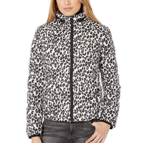 bebe | Jackets & Coats | Bebe Cheetah Print Packable Hood Puffer Jacket ...